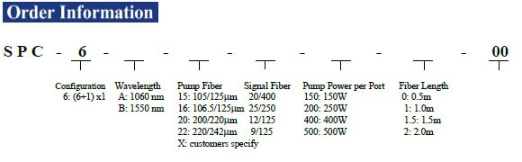(6+1)x1 Side Pump Combiner - Lightel